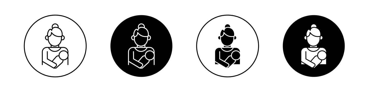 Postnatal care icon set mother child symbol Vector Image