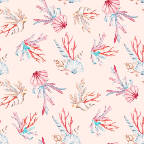 Watercolor set coral reefs clipart Royalty Free Vector Image