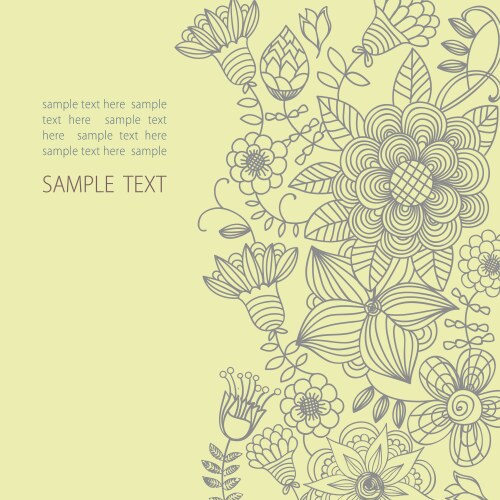 Floral background greeting card Royalty Free Vector Image