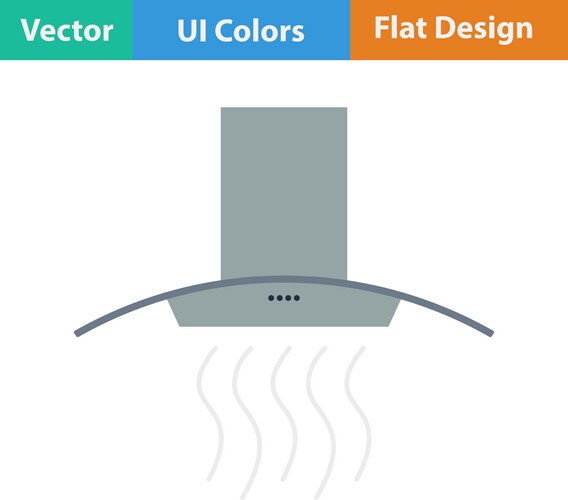 Kitchen hood and hob simple line icon Royalty Free Vector
