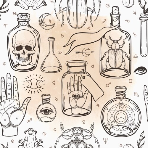 Mystic magic background religion Royalty Free Vector Image