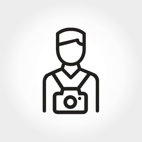 Shooting line icon hunting and shotgun man Vector Image