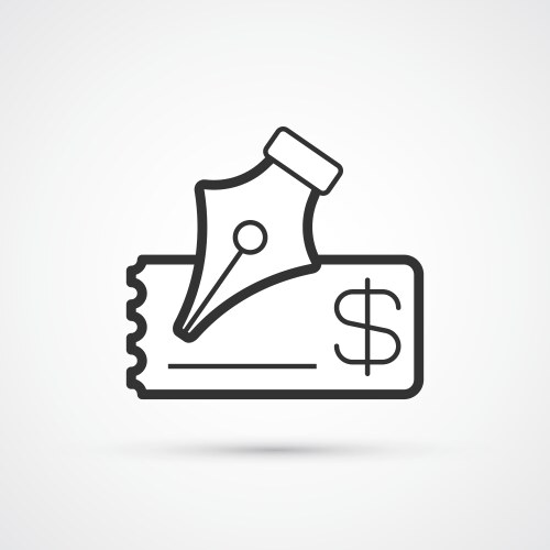 Check payment line icon Royalty Free Vector Image