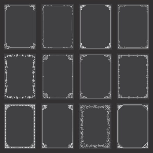 Set of mystical corners and frames borders magic Vector Image