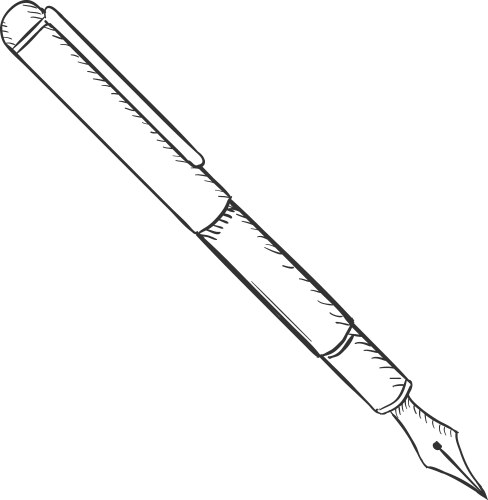 Fountain pen sketch Royalty Free Vector Image - VectorStock