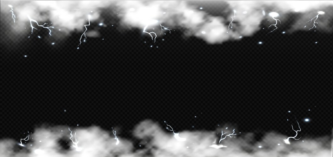 Green Cloud With Lightning Strikes Thundercloud Vector Image