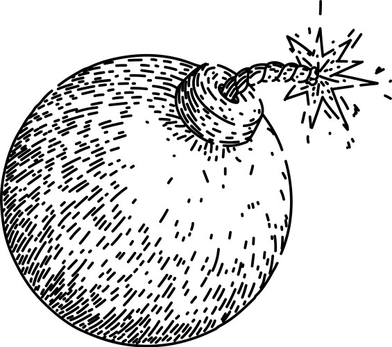 Bomb set sketch hand drawn Royalty Free Vector Image