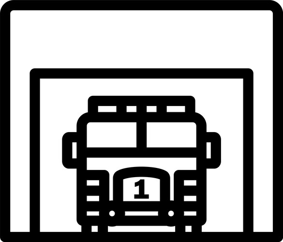 Fire station icon line art Royalty Free Vector Image