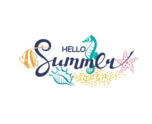 Summer word written with elegant cursive font Vector Image