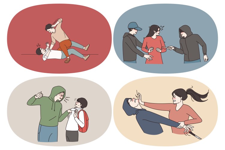 Self defence flowchart Royalty Free Vector Image