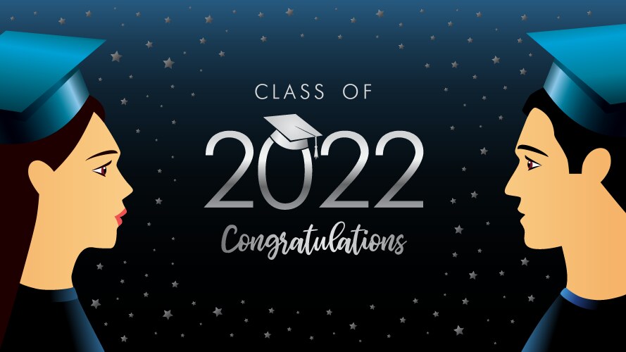 Class of 2022 calligraphy banner Royalty Free Vector Image