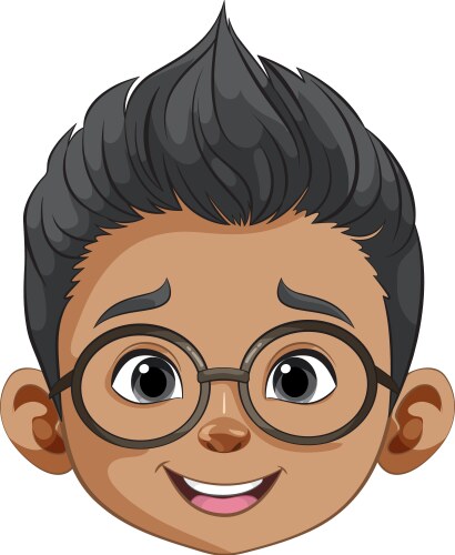 Cute boy cartoon face isolated Royalty Free Vector Image