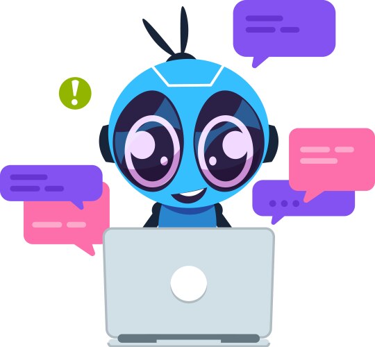 Chatbot cute robot in chat bubble icon isolated Vector Image