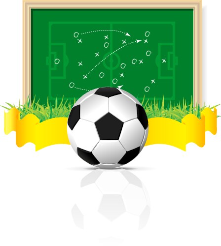 Soccer ball on torn paper Royalty Free Vector Image