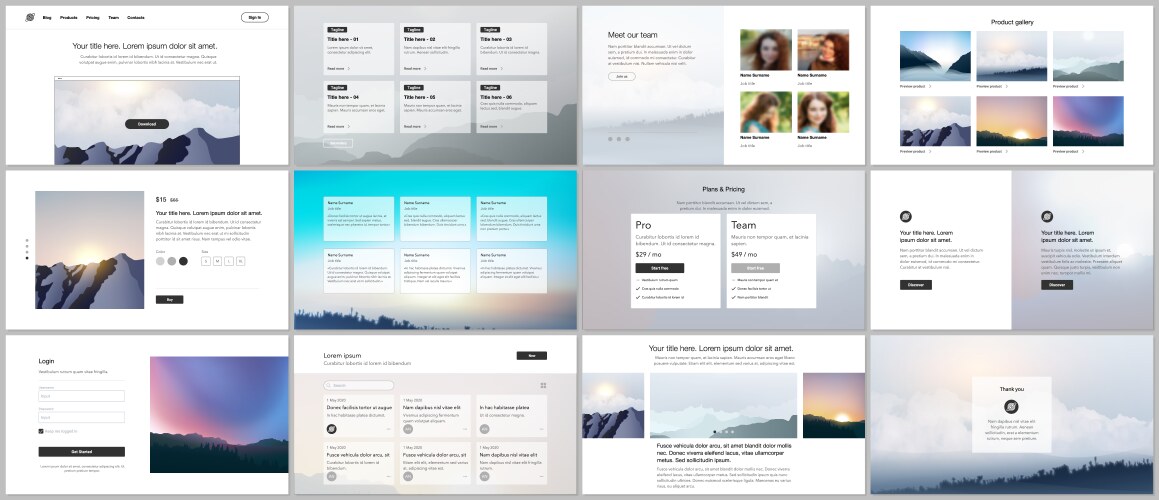 Templates for website design presentations Vector Image