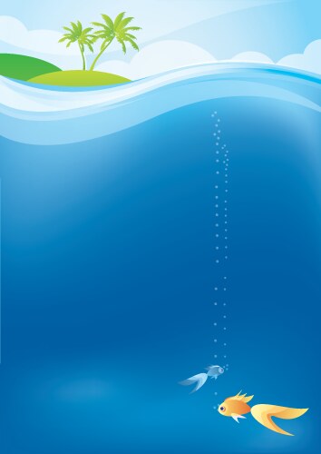 Ocean landscape realistic underwater flowing Vector Image