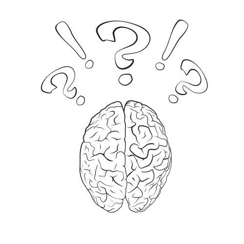 Problem solving concept cartoon brains Royalty Free Vector