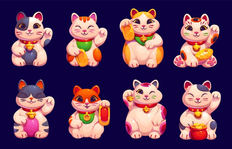 Maneki Neko Lucky Cat Japanese Vector Images (over 1,600)