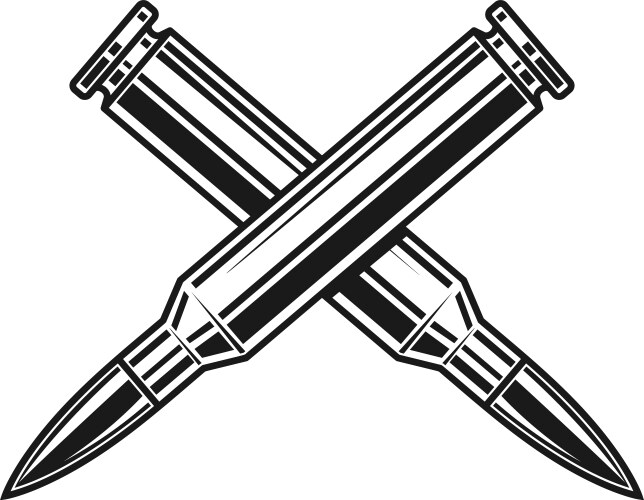 Crossed bullets cartridges from assault rifle Vector Image