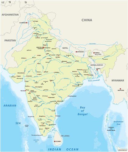 India river map Vector Images & Graphics for Commercial Use | VectorStock