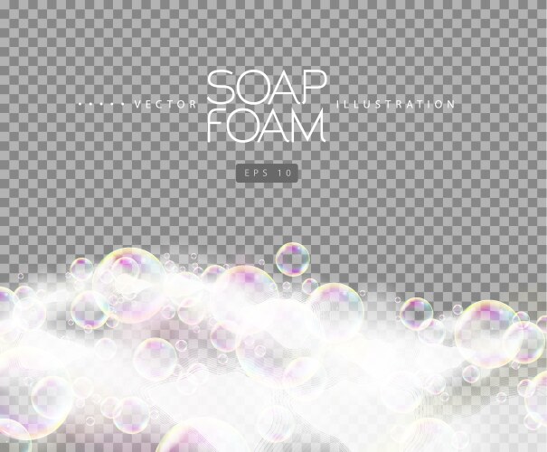 White soap forth foam texture isolated Royalty Free Vector