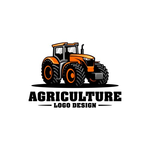 Tractor logo emblem design Royalty Free Vector Image