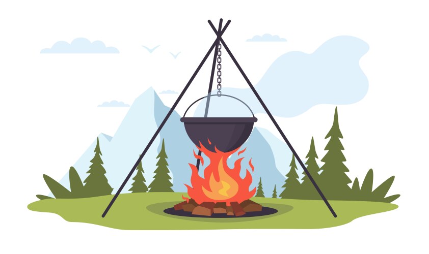 Campfire Cooking Clip Art