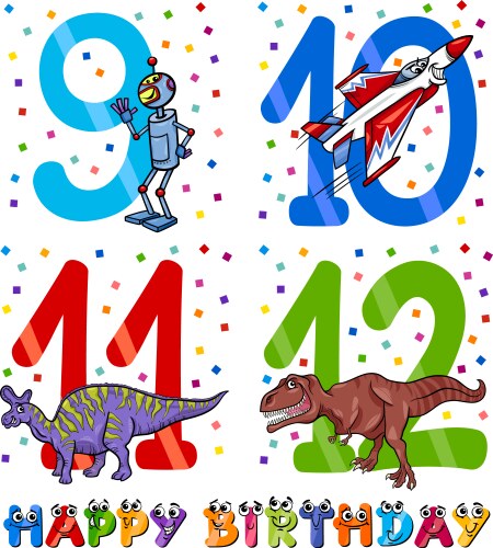Number eleven for kids with cartoon lions group Vector Image