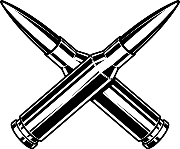 Crossed bullets cartridges from assault rifle Vector Image