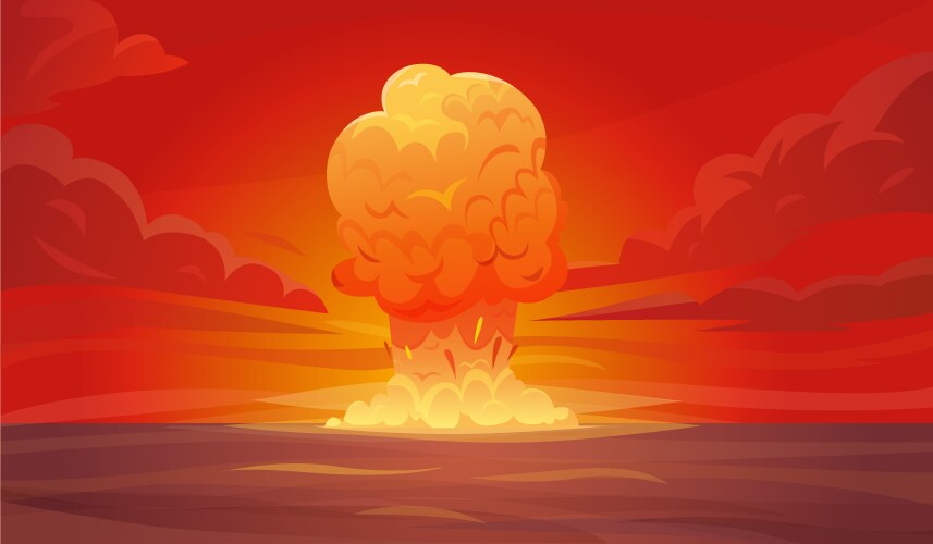 Cross section of nuclear shelter explosion Vector Image