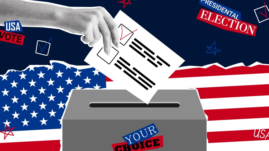 2024 presidential election promo collage Vector Image