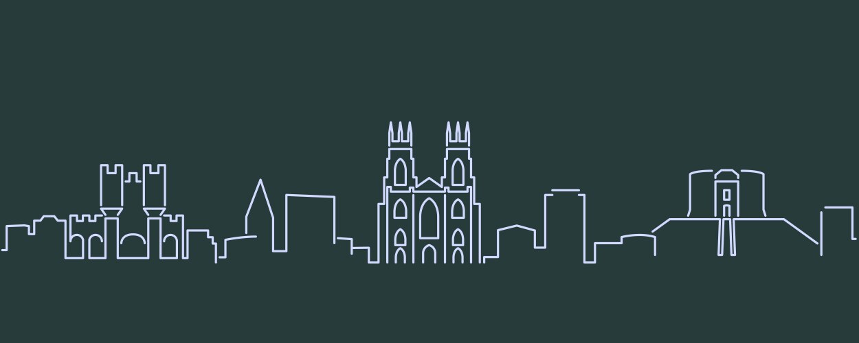 Leeds west yorkshire england linear style Vector Image