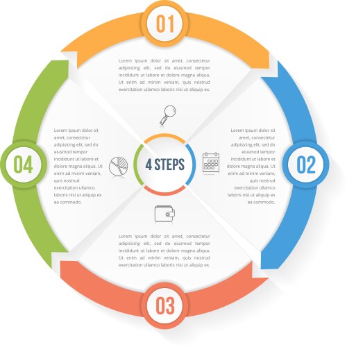 Four step circle infographic Royalty Free Vector Image