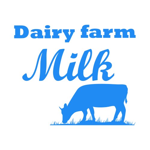 Cow milk dairy tag label template Royalty Free Vector Image
