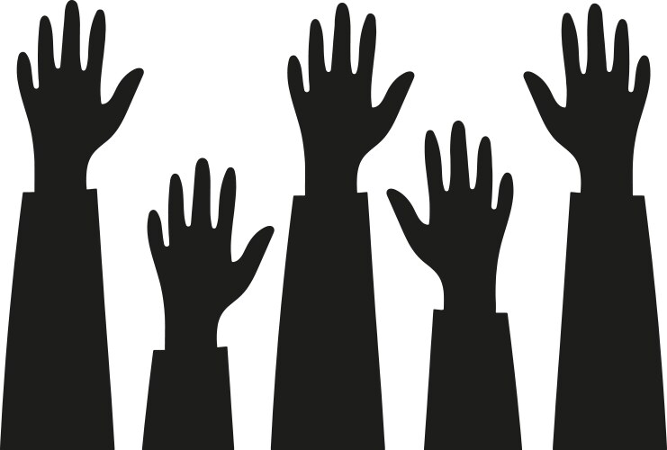 Hands Raised Silhouette Vector Images (over 5,400)
