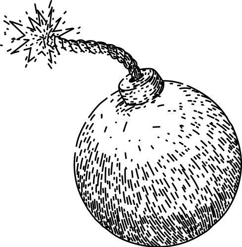 Bomb set sketch hand drawn Royalty Free Vector Image