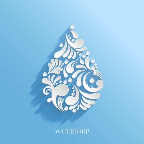 Abstract blue water drop Royalty Free Vector Image