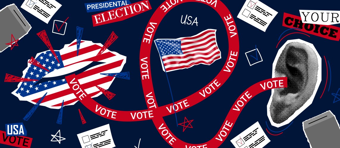 Promo collage for 2024 us presidential election Vector Image