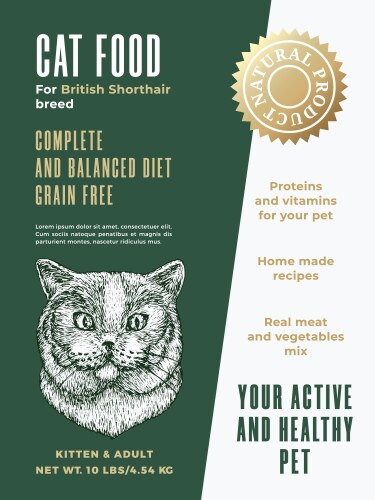 Pet food product label template abstract Vector Image