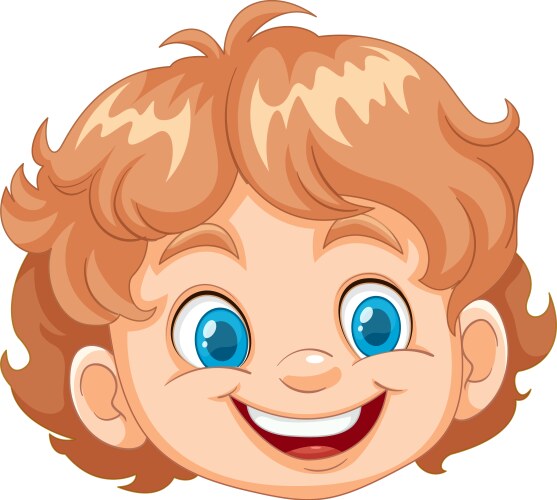 Cute boy face smiling Royalty Free Vector Image