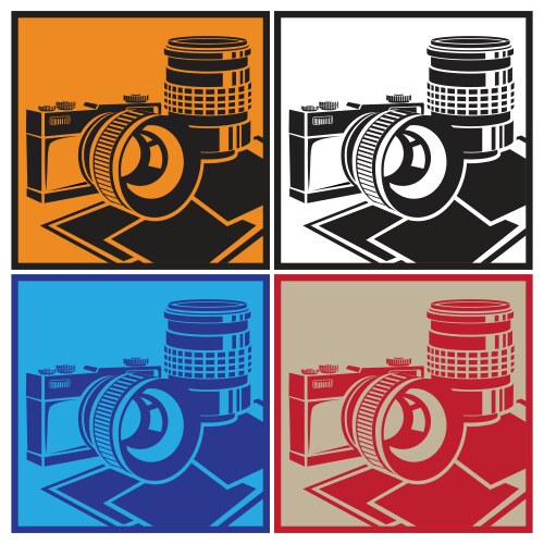 Photo studio camera lens icon Royalty Free Vector Image