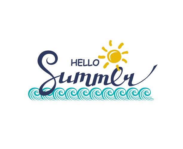 Hello summer colorful writing Royalty Free Vector Image
