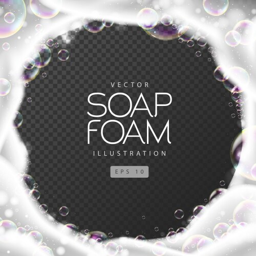 Soap foam with rainbow bubbles Royalty Free Vector Image