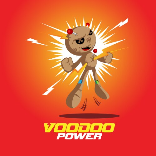 Occultism set with pentagram voodoo doll human Vector Image