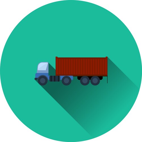 Container truck icon Royalty Free Vector Image