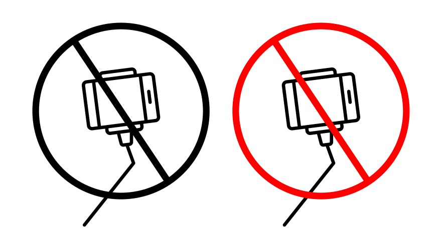 No selfie sign stoptaking on road symbol Vector Image