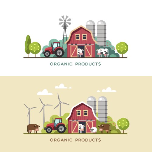 Organic products agriculture and farming Vector Image