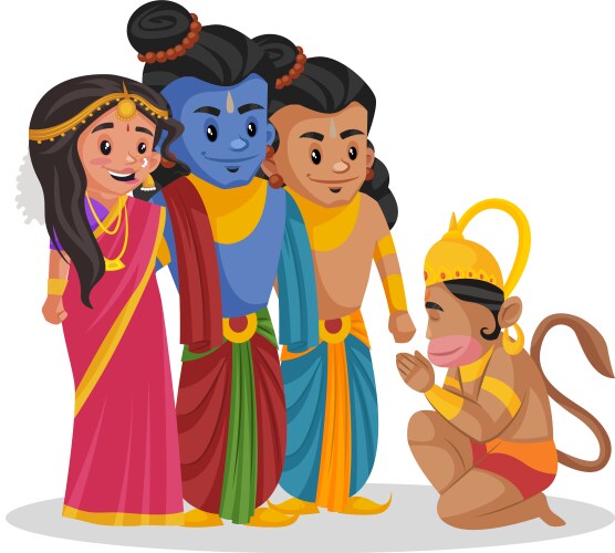 Lord rama in navratri festival india poster Vector Image