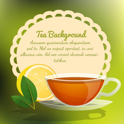 Realistic tea time template Royalty Free Vector Image
