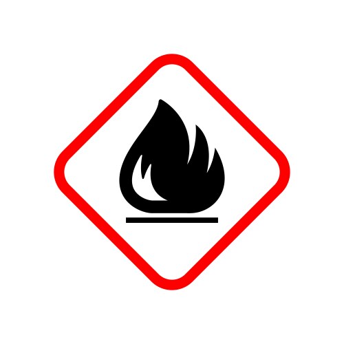 Classic flammable warning symbol red diamond Vector Image